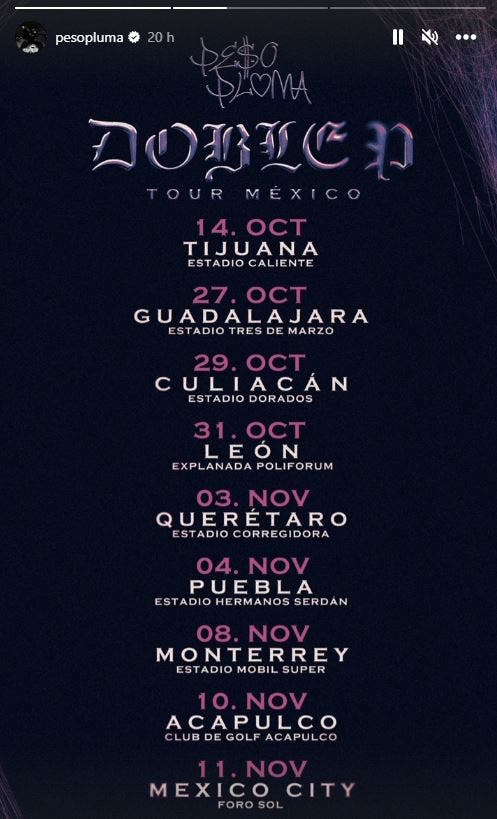 Cambian fechas de algunos conciertos de Peso Pluma | Diario de México